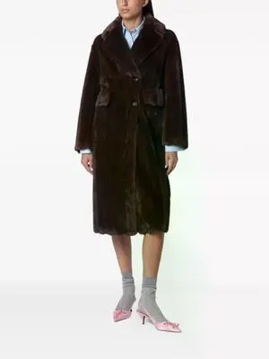 SWD BY S.W.O.R.D. Faux-fur Wide-lapel Coat