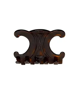 Celine Large Hair Claw In Acetate - Havana
