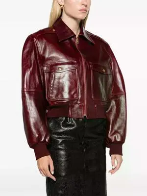 WILLY CHAVARRIA Cropped Leather Jacket - Red