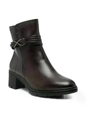 TAMARIS Braided-strap Ankle Boots - Brown