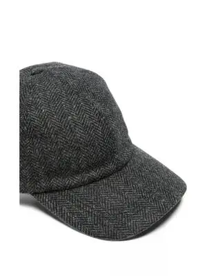 Canali Herringbone-pattern Wool Cap