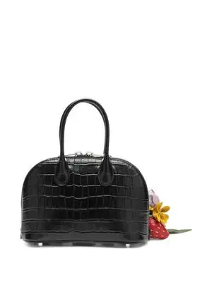 SELF-PORTRAIT Embossed Leather Mini Bag - Black