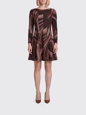 Emilio Pucci Slim Fit Flared Lurex Jersey Mini Dress With Abstract Print