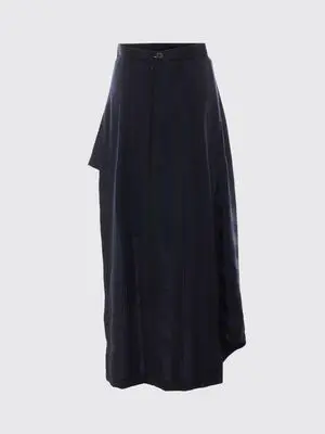 VIVIENNE WESTWOOD Cassandra Striped Virgin Wool Asymmetric Midi Skirt - Blue