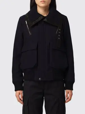 Sacai Wool And Nylon Utility Short Coat With Sailor Collar And Ribbed Trims