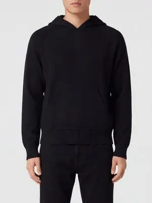 Palm Angels Contrast Jacquard Logo Cotton Hoodie - Black