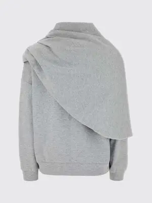 Magda Butrym High Neck Draped Cotton Sweatshirt With Relaxed Fit
