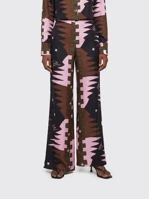 Emilio Pucci High-waisted Geometric Print Silk Wide-leg Palazzo Trousers