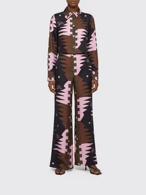 Emilio Pucci High-waisted Geometric Print Silk Wide-leg Palazzo Trousers