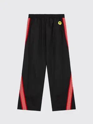 BARROW Striped Jersey Jogging Trousers With Logo And Elasticated Waist - Black