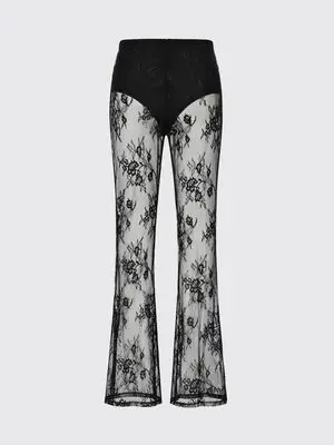 Patrizia Pepe Sheer Lace Flared Trousers With Elasticated Waist