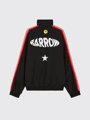 BARROW High Neck Polyester Bomber Jacket With Contrast Bands - Black