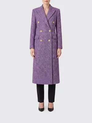 Tagliatore Long Double-breasted Wool-blend Coat With Chevron Pattern