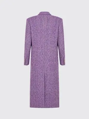 Tagliatore Long Double-breasted Wool-blend Coat With Chevron Pattern