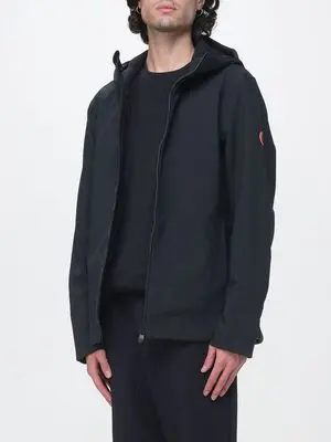 SAVE THE DUCK Hooded Windbreaker Jacket In Windproof Technical Fabric - Black