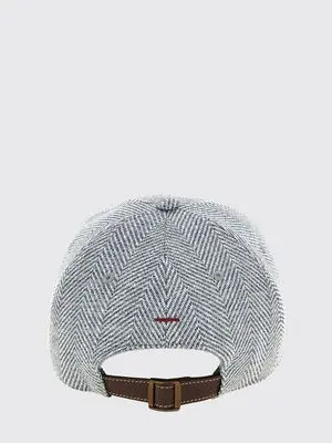 Brunello Cucinelli Wool And Silk Baseball Cap With Chevron Motif