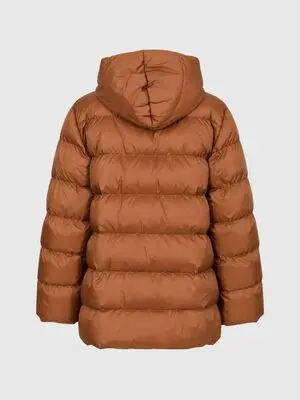 Max Mara Short Quilted Water-repellent Nylon Down Jacket With Hood