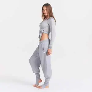 SKIMS Leg Warmer Sweatpant With Embossed Logo | Grey | | Cotton Fleece