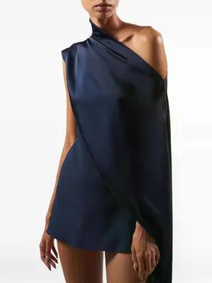 TALLER MARMO Berenson Fringed Asymmetric Mini Dress
