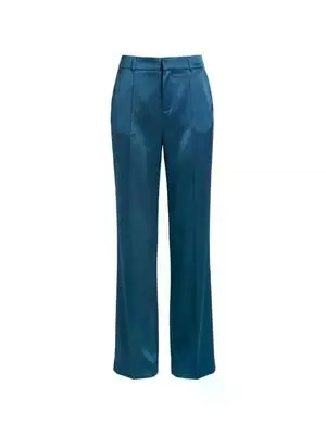 Cinq À Sept Jyn Satin-finish Wide-leg Trousers - Blue