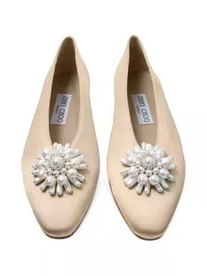 JIMMY CHOO Ines Pearl-embellished Ballet Flats