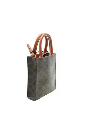 Celine 2000-2026 Mini Triomphe Coated Canvas Vertical Cabas Satchel