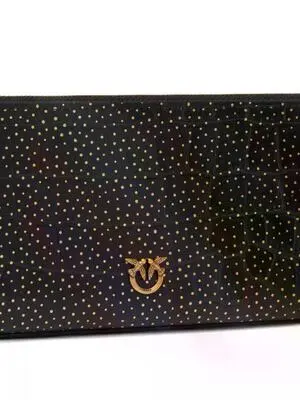 Pinko Crocodile-effect Studded Clutch Bag