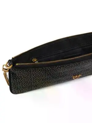 Pinko Crocodile-effect Studded Clutch Bag