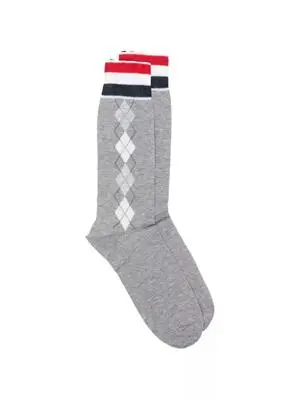 Thom Browne Rwb-stripe Socks - Grey