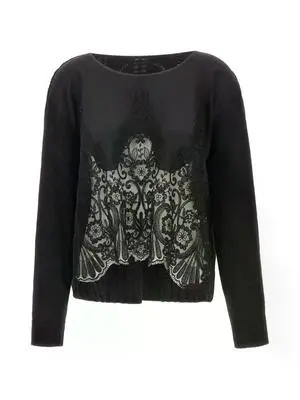 MAURIZIO MYKONOS Lace-detail Openwork Sweater