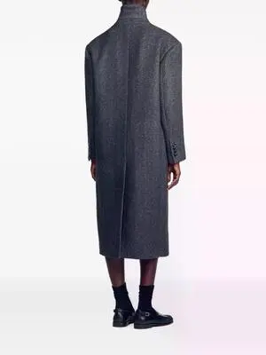 Sandro Herringbone-pattern Wool Coat