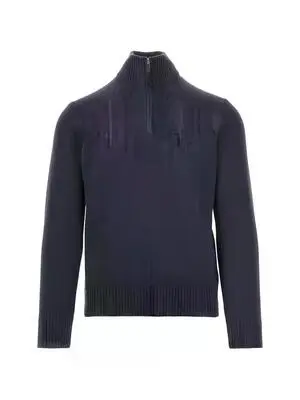 THE M.. Half-zip Wool Sweater - Blue