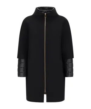 Herno Ecowool And Nylon Ultralight Coat - Black