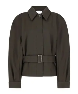 AMOMENTO Belted Wool Jacket - Brown