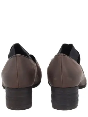 UMA WANG Ballerina In Pelle Con Tacco Medio - Brown
