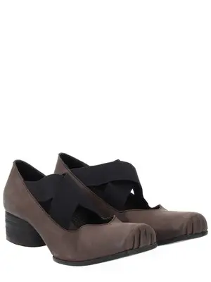 UMA WANG Ballerina In Pelle Con Tacco Medio - Brown