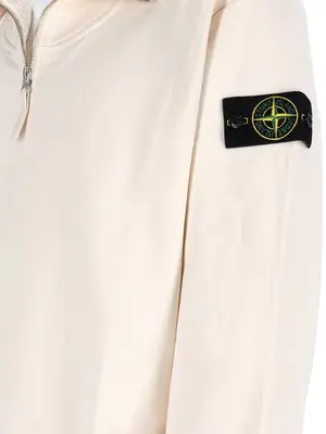 Stone Island Felpa Con Zip Corta E Patch Logo