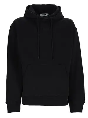 MSGM Felpa Con Stampa E Logo - Black