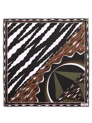 Emilio Pucci Carré Con Mix Di Stampe Brown