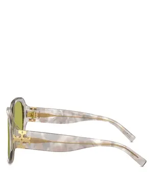 Tory Burch Round Sunglasses, 56mm - Green