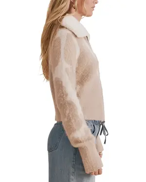 Splendid Lola Faux Fur Collar Cardigan