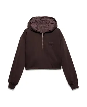 Prada Reversible Cotton Jersey And Re-nylon Hoodie