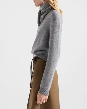 Prada Cashmere Crew-neck Sweater With Scarf