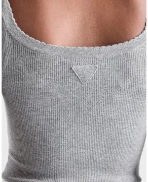Prada Ribbed Knit Cashmere Tank Top