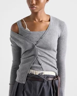 Prada Ribbed Knit Cashmere Tank Top