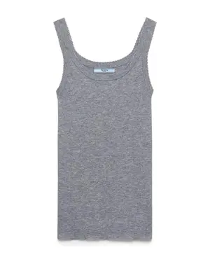 Prada Ribbed Knit Cashmere Tank Top