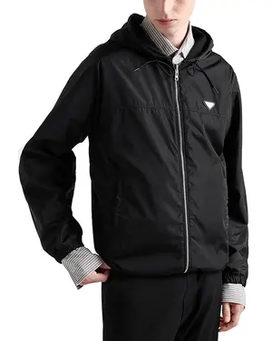 Prada Technical Fleece Hoodie Jacket - Black