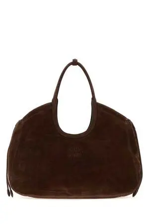 Miu Miu Dark Suede Ivy Shopping Bag