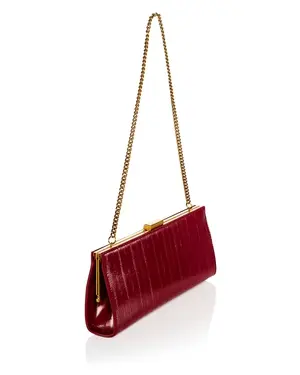 Aqua Eel Embossed Leather Clutch Exclusive