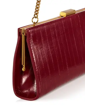 Aqua Eel Embossed Leather Clutch Exclusive